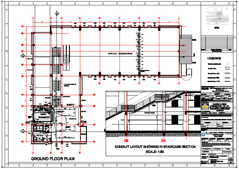 ARRIVAL - 01 CONDUIT LAYOUT-Ground Flr. (Ceiling) - Sheet 1 | PDF