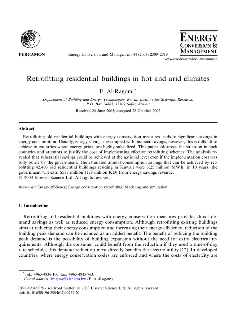 Retrofitting Residential Buildings in Ho | PDF
