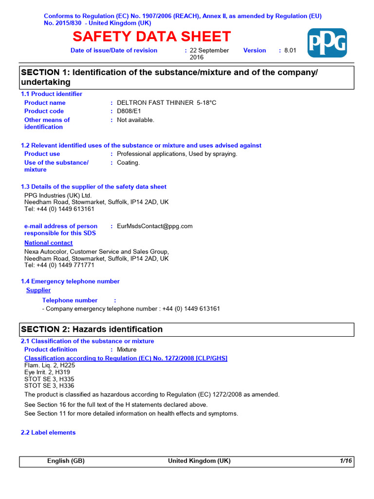 ANG Thinner D808 | PDF