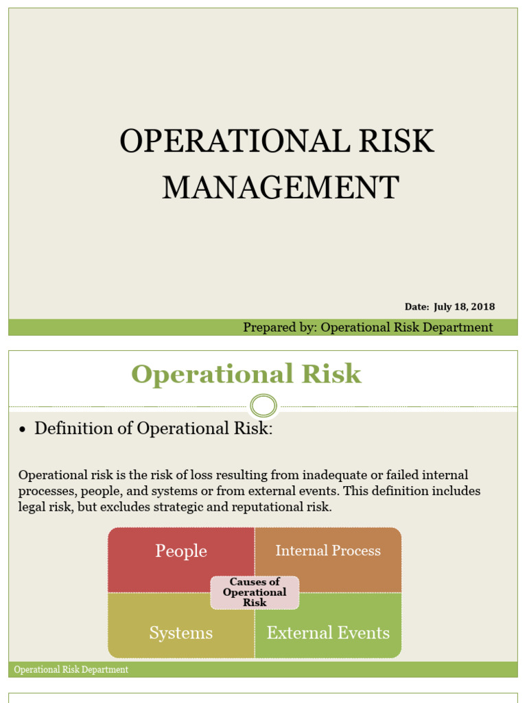 OPERATIONAL RISK MANAGEMENT | PDF