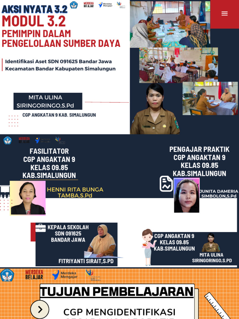 AKSI NYATA MODUL 3.2 Pemimpin Dalam Pengelolaan Sumber Daya - Mita Ulina - CGP A9 - SUMUT | PDF