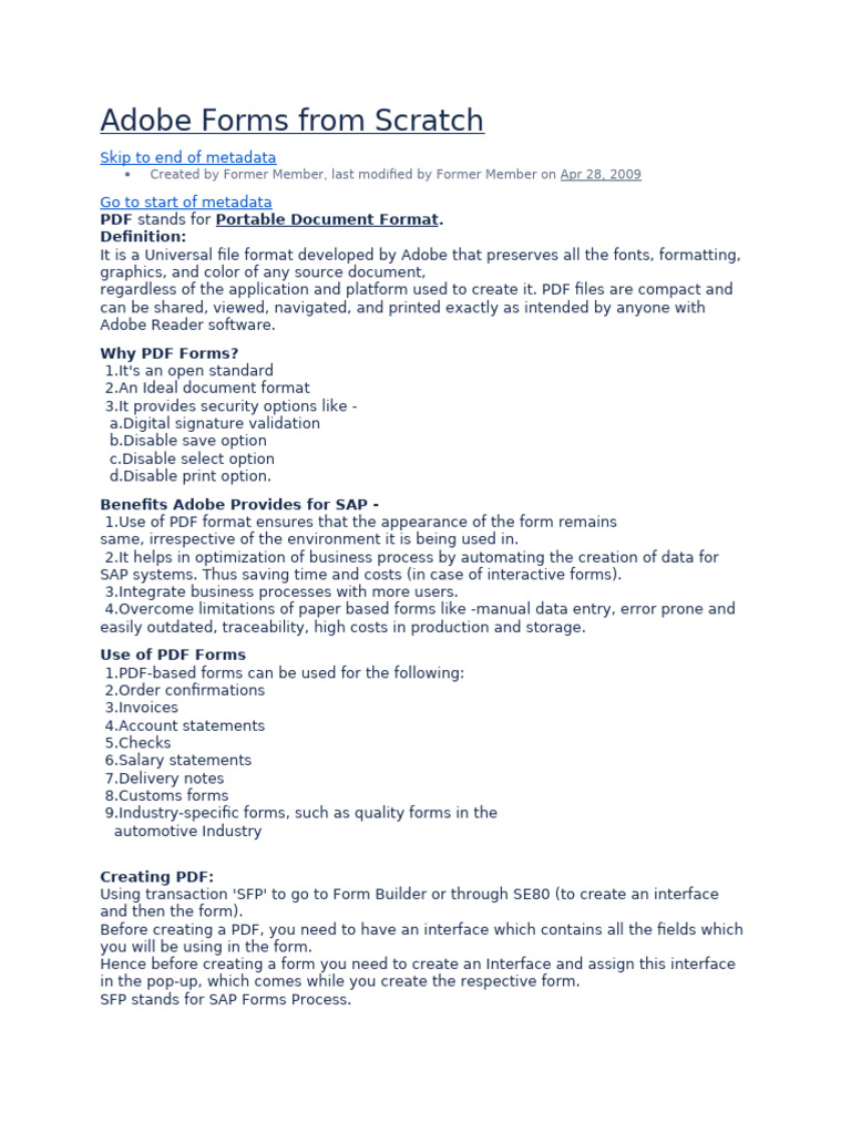 Adobe Forms From Scratch | PDF | Page Layout | Computers