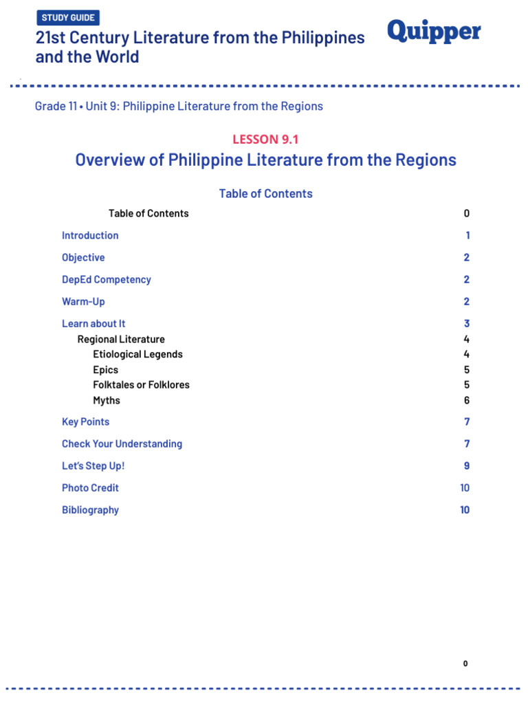 ME EngLT 11 Q1 0901 - SG - Overview of Philippine Literature From The ... ME EngLT 11 Q1 0901 - SG - Overview of Philippine Literature From The ...