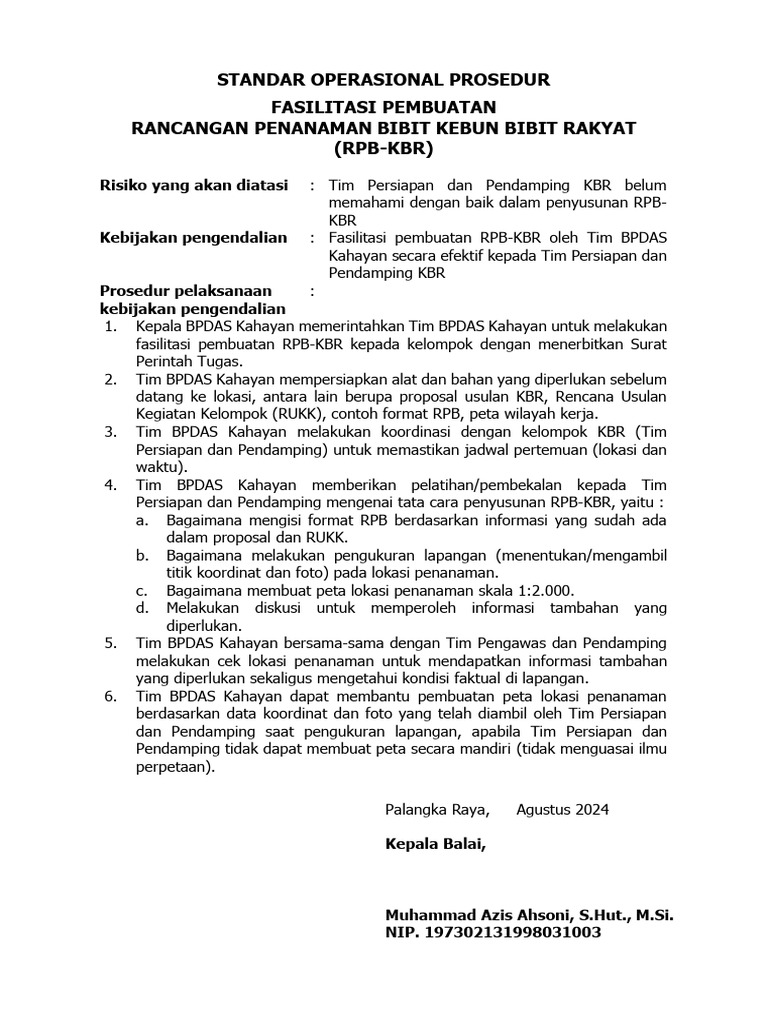 SOP Fasilitasi KBR 2024 - 2 | PDF