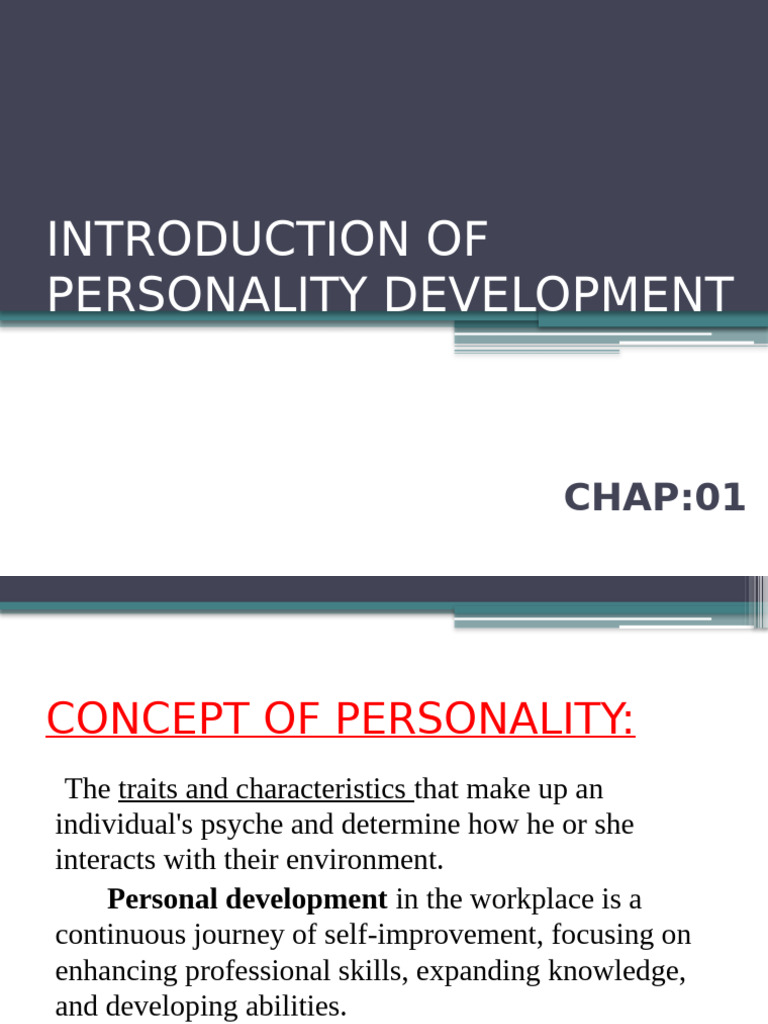 01 Introduction of Personality Development | PDF