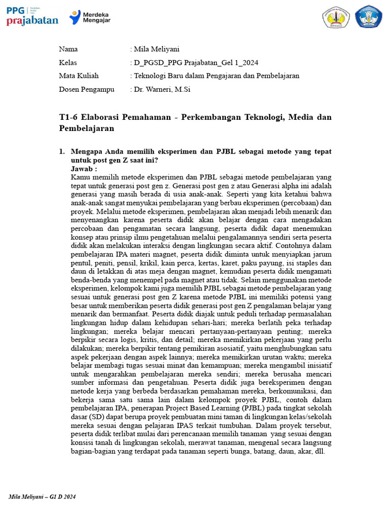 T1-6 Elaborasi Pemahaman | PDF