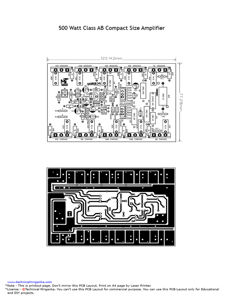 500W Class AB Amplifier Circuit Diagram | PDF | Electrical Components ...