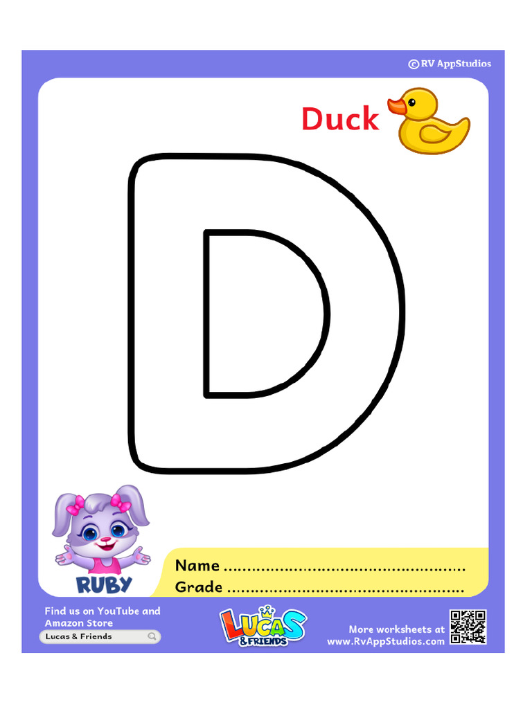 324 Free Printable Worksheets For Kids Letter D Coloring Pages | PDF