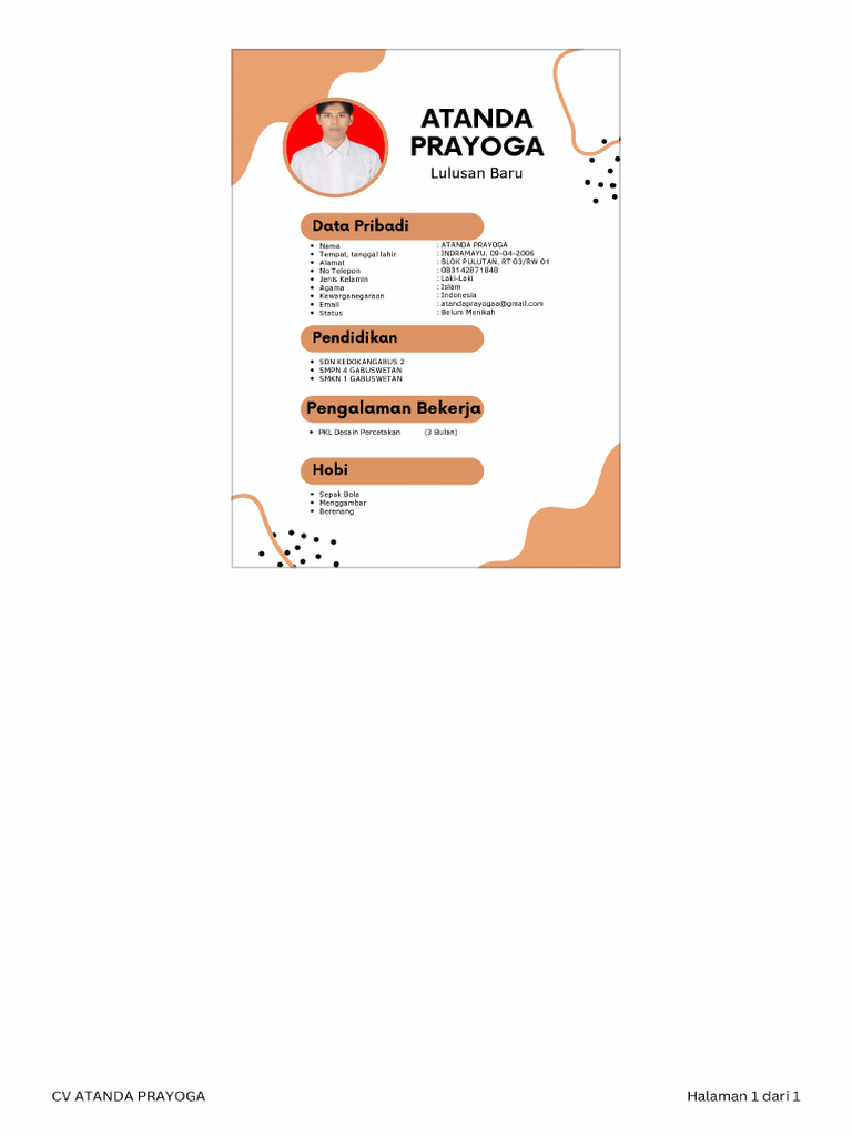 CV Atanda Prayoga | PDF