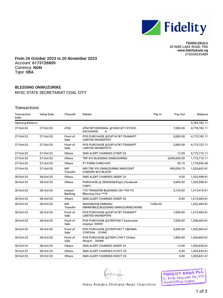 Account Statement 6809 | PDF