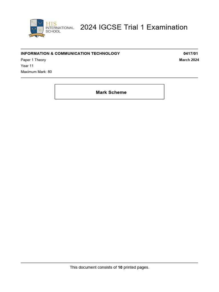 2024_IGCSE Trial 1_ICT_Paper 1_MS | PDF 2024_IGCSE Trial 1_ICT_Paper 1_MS | PDF