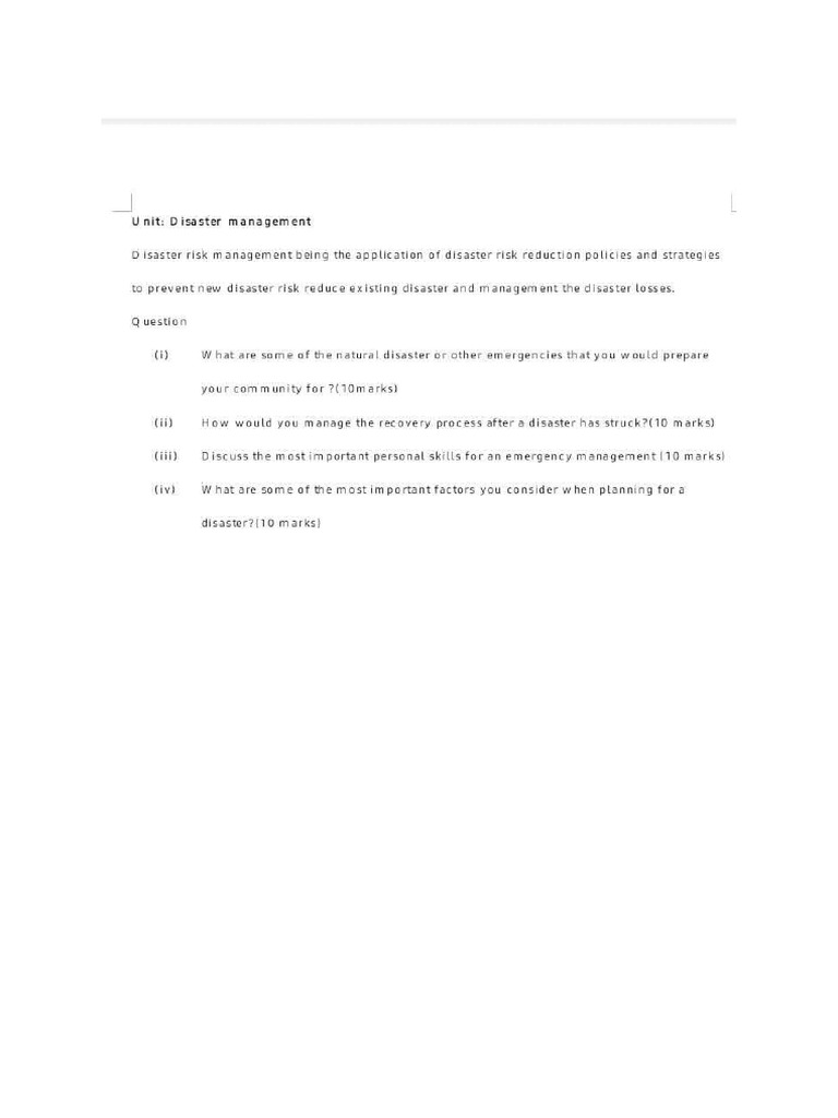 Disaster Management Assignment | PDF