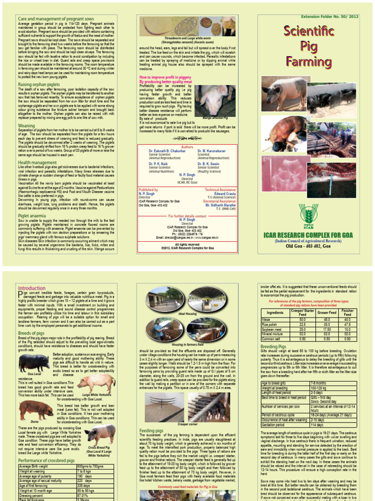Scientific Pig Farming Icar | PDF