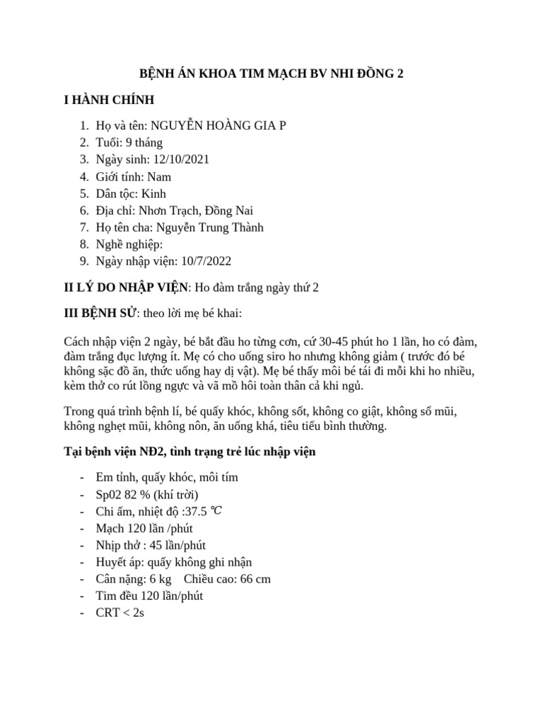 BA Suy Tim Đã Sửa | PDF