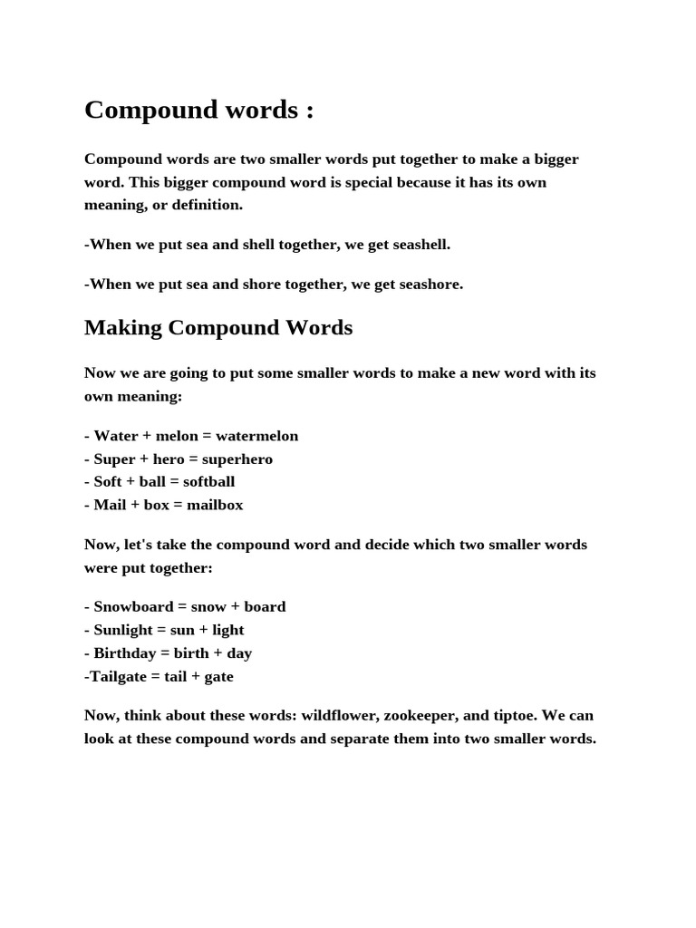 Compound Words | PDF