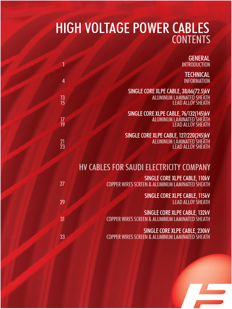 High Voltage Power Cables: General Technical | PDF