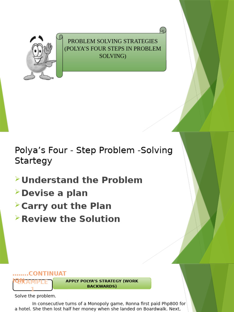 1 2problem Solving Strategies Polya S Four Steps in Problem Solving | PDF