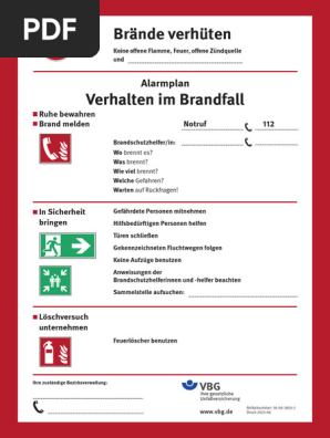 Verhalten Im Brandfall Pdf Der Aushang Zum Verhalten Im Alarmplan