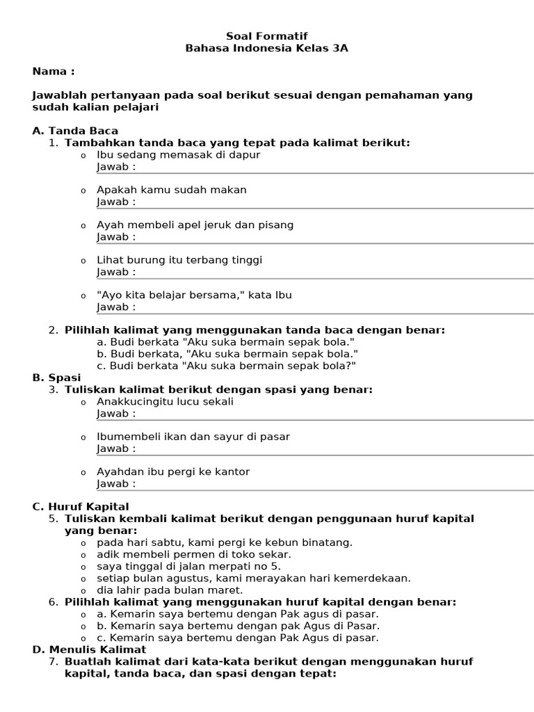 Soal Formatif | PDF