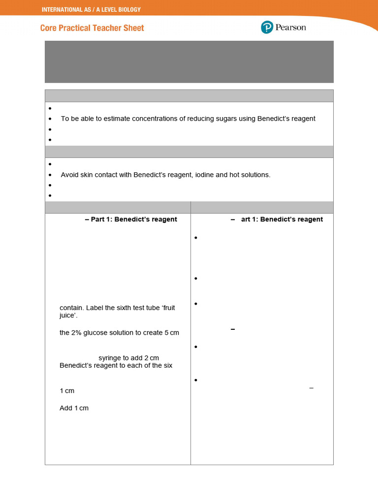 Core Practical 1 Bio | PDF