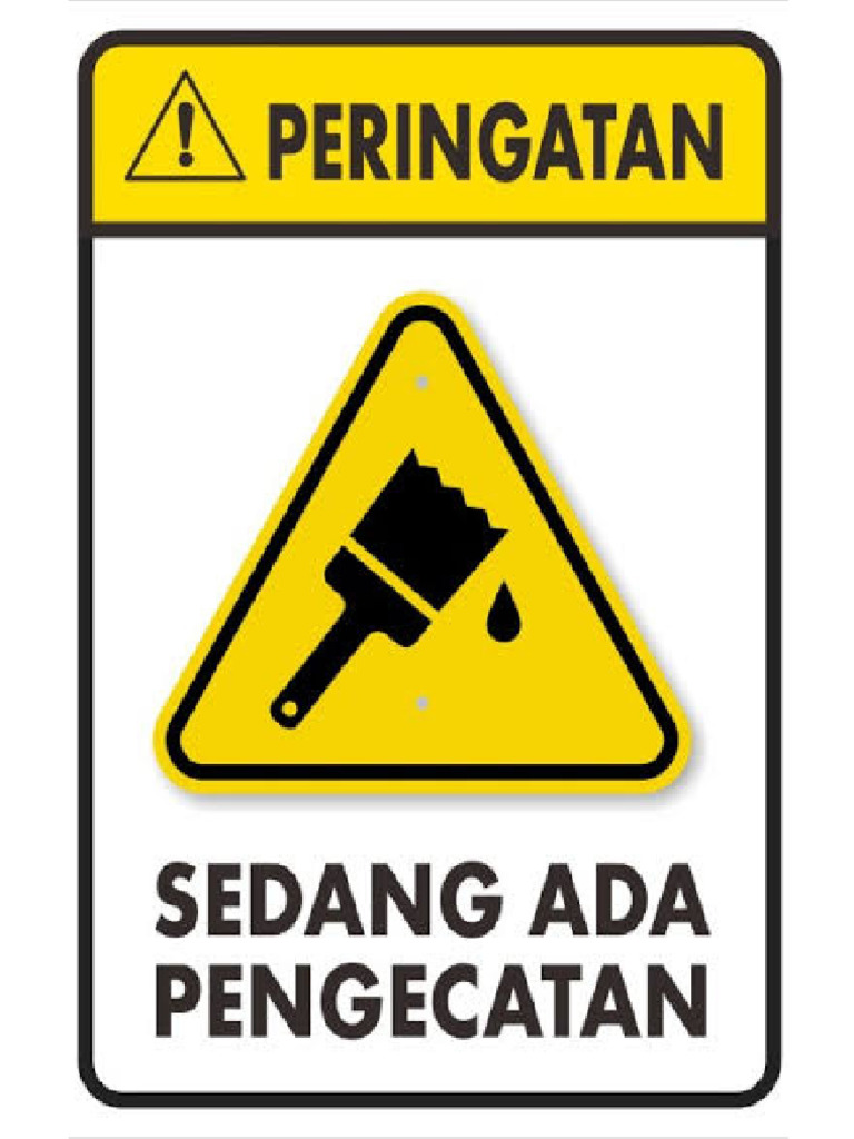 Black and White Simple Minimalist Wet Paint Safety Sign Poster | PDF