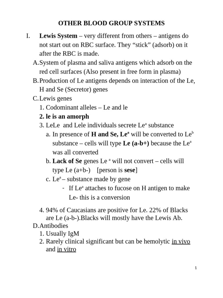 Overview of Blood Group Systems | PDF | Blood Type | Antibody