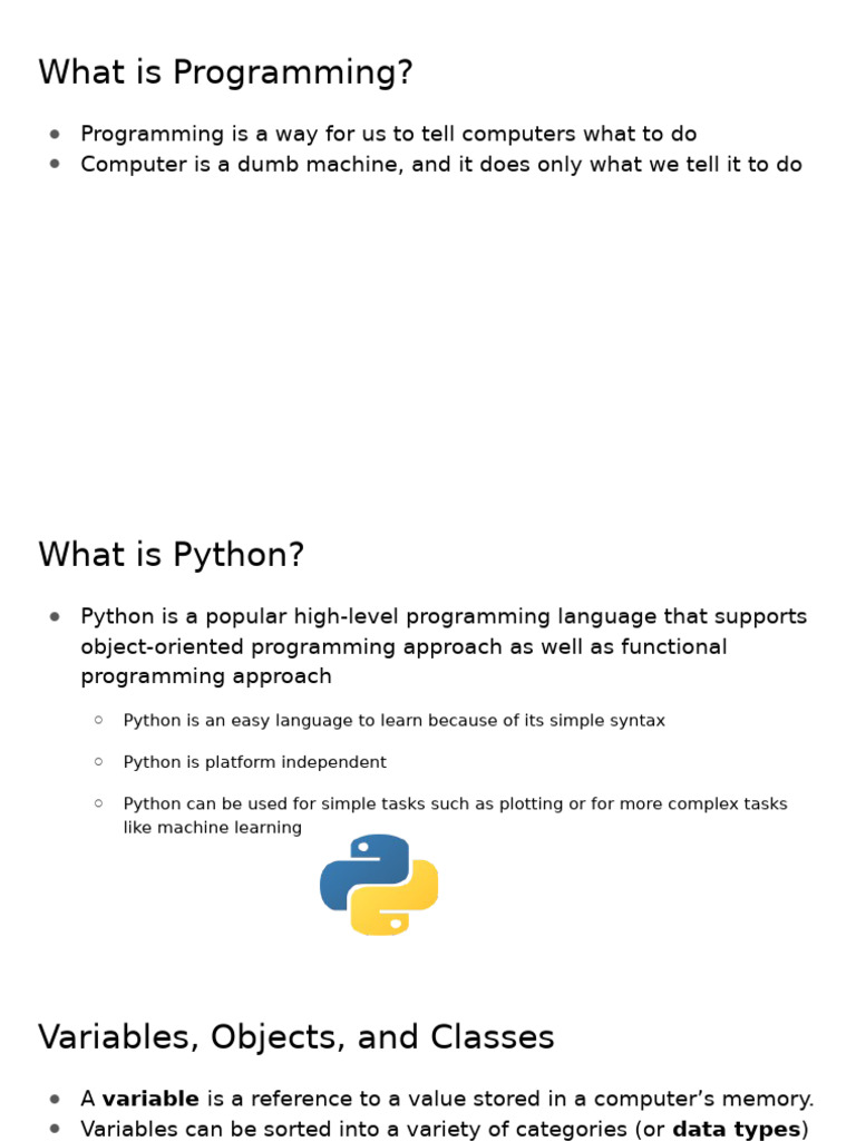Python Basics | PDF Python Basics | PDF