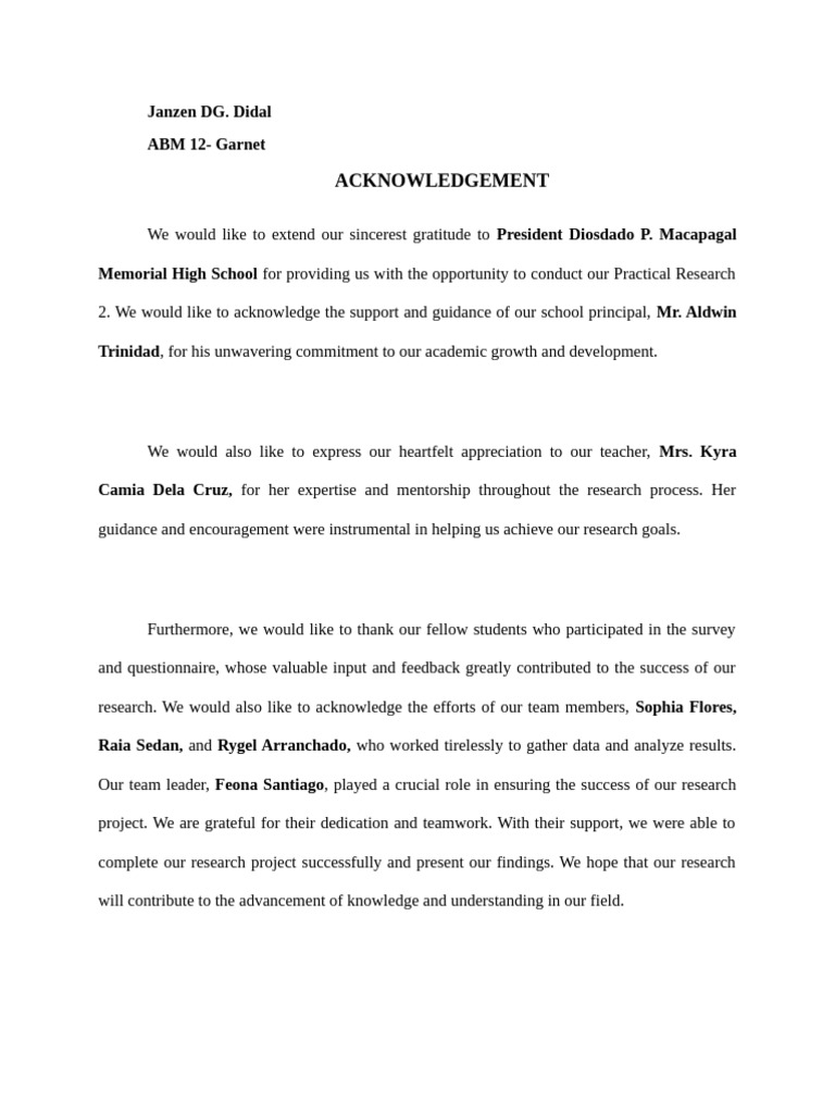 Acknowledgement 2 | PDF