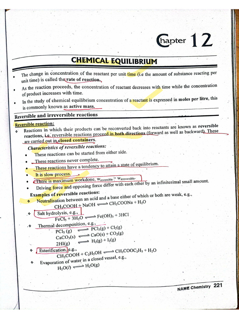 Chemical Equilibrium | PDF