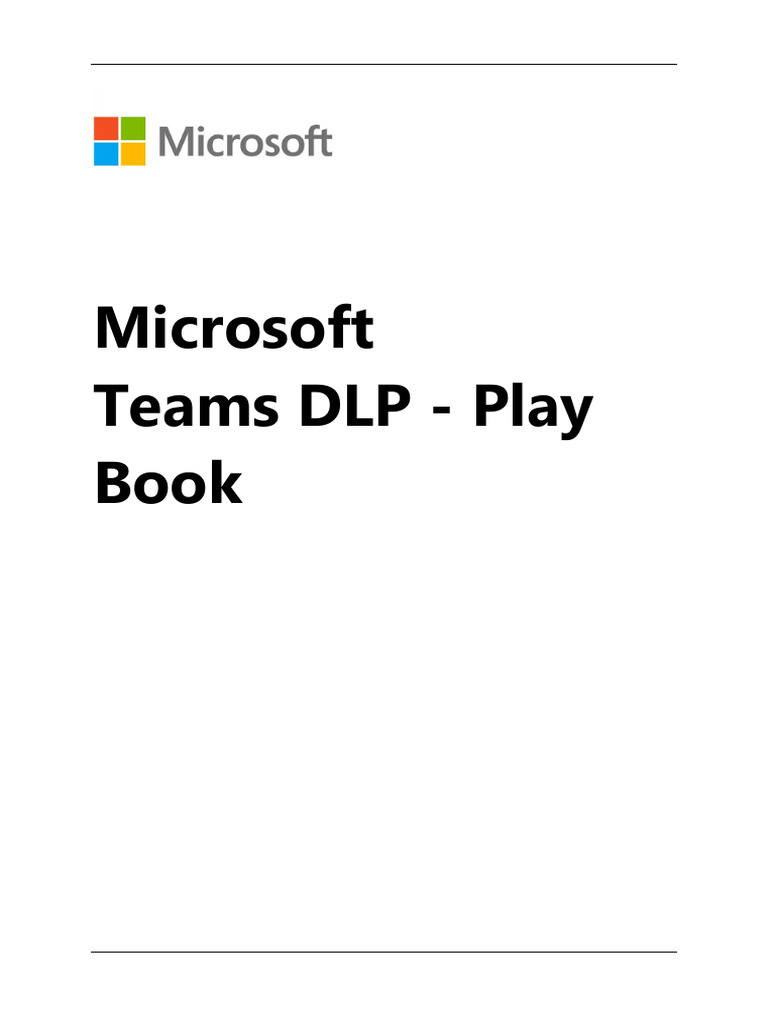 Microsoft Teams DLP Playbook | PDF