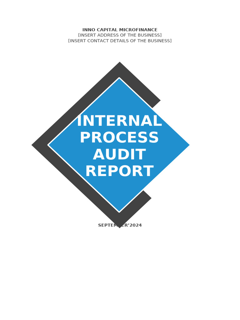 Internal Process Audit Report Template | PDF