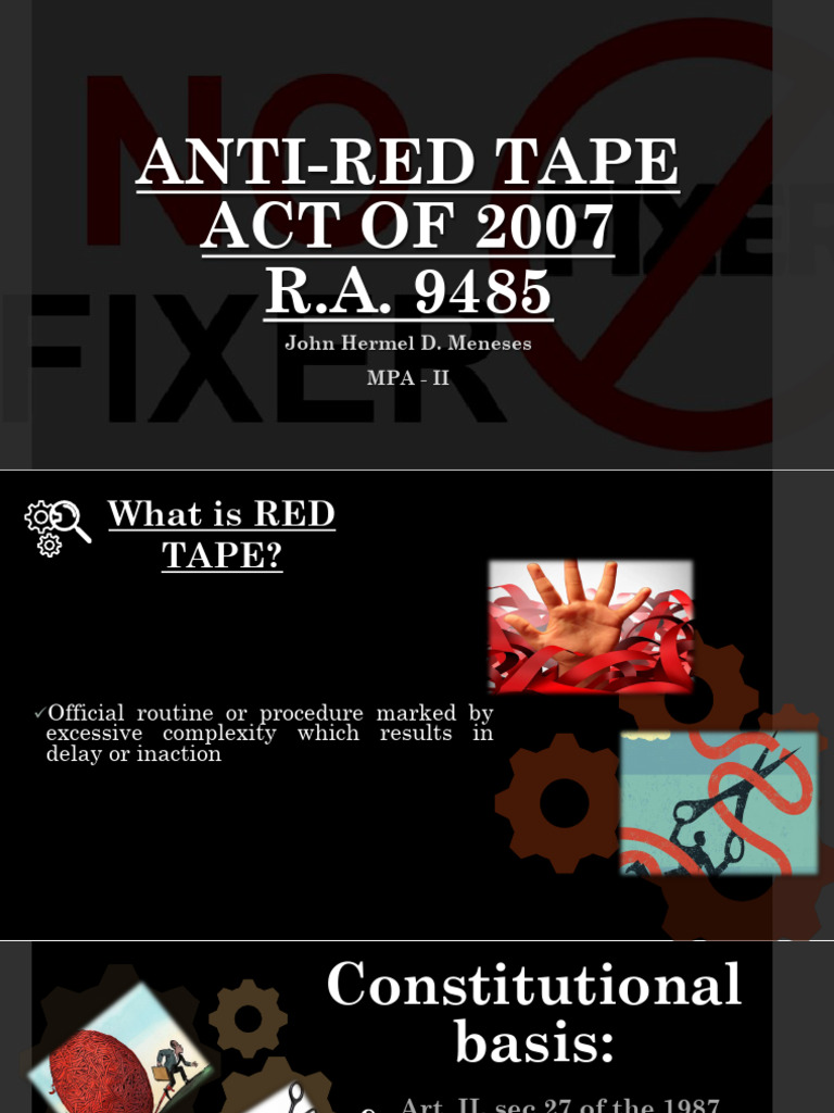 Anti Red Tape Act of 2007 | PDF | Political Corruption | Finance ...