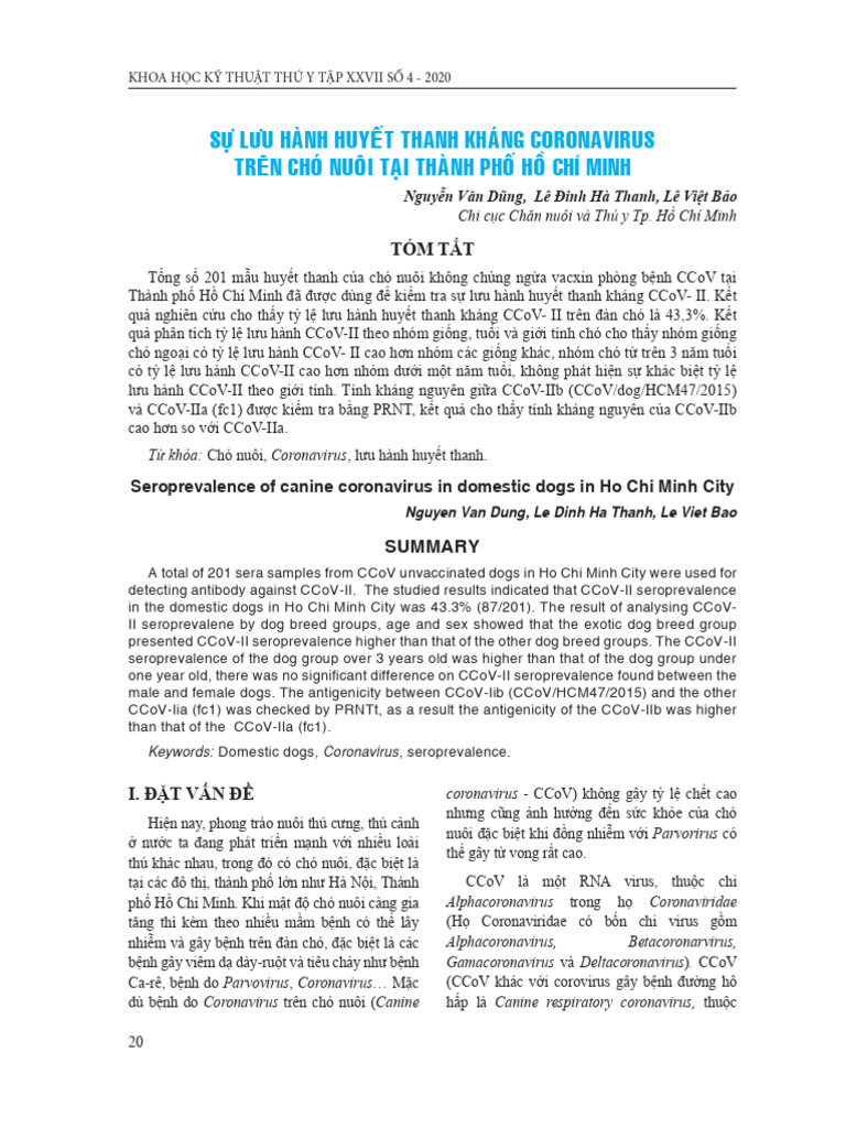 Kháng Coronavirus Chó H Chí Minh | PDF