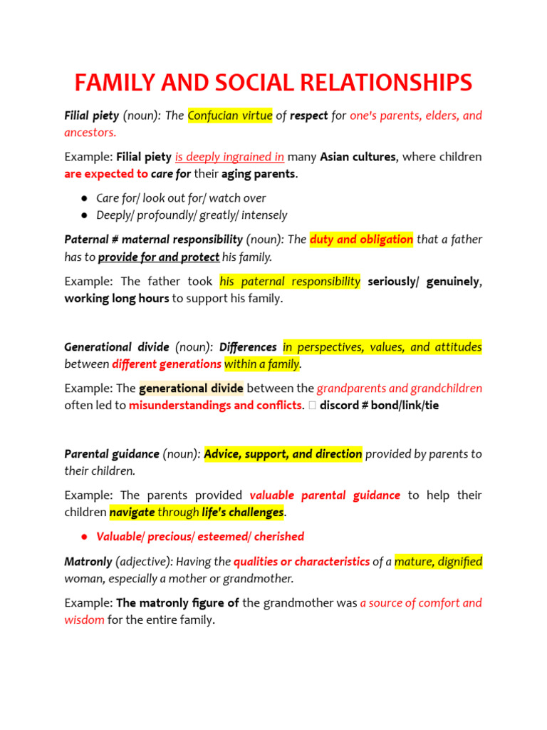 Family and Social Relationships 2 | PDF
