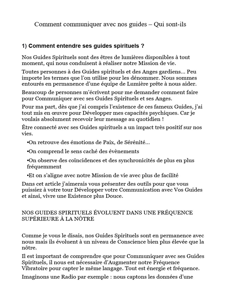 Comment Communiquer Avec Nos Guides - Qui Sont-Ils PDF | PDF