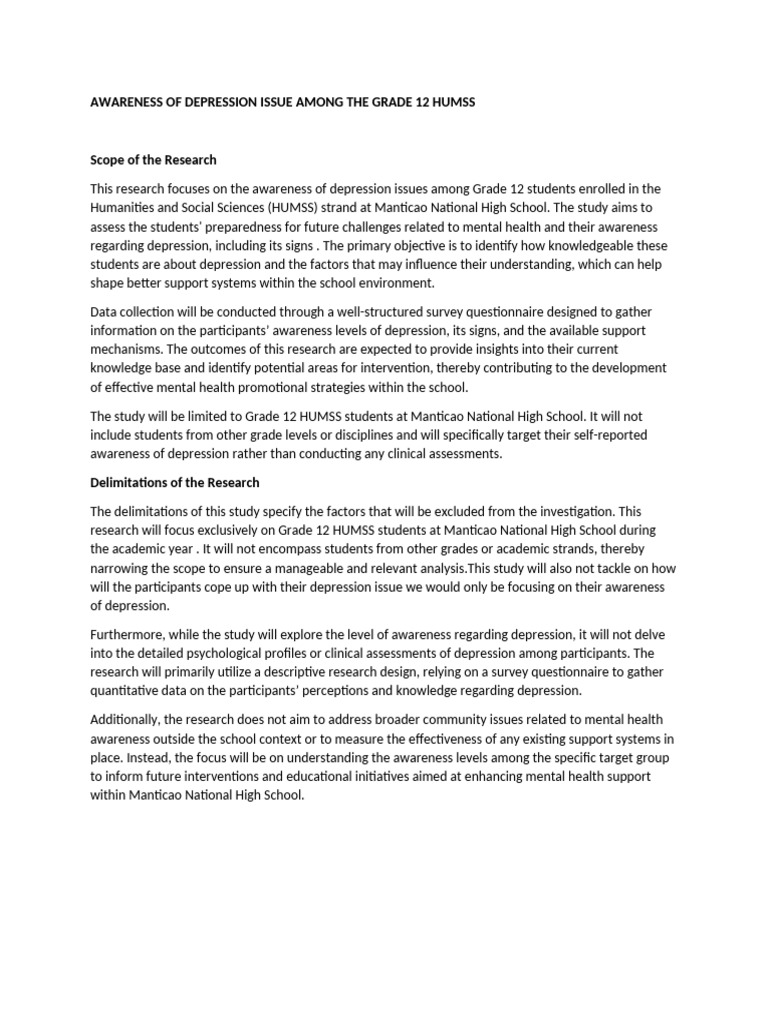 Scope of the Research | PDF