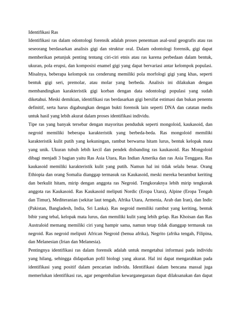 Identifikasi Ras | PDF