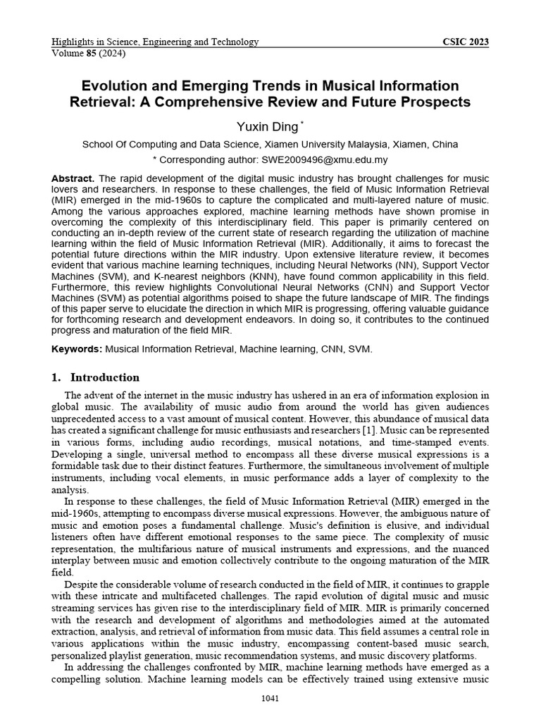 2024 Ding Evolution and Emerging Trends in MIR A Comprehensive Review ...