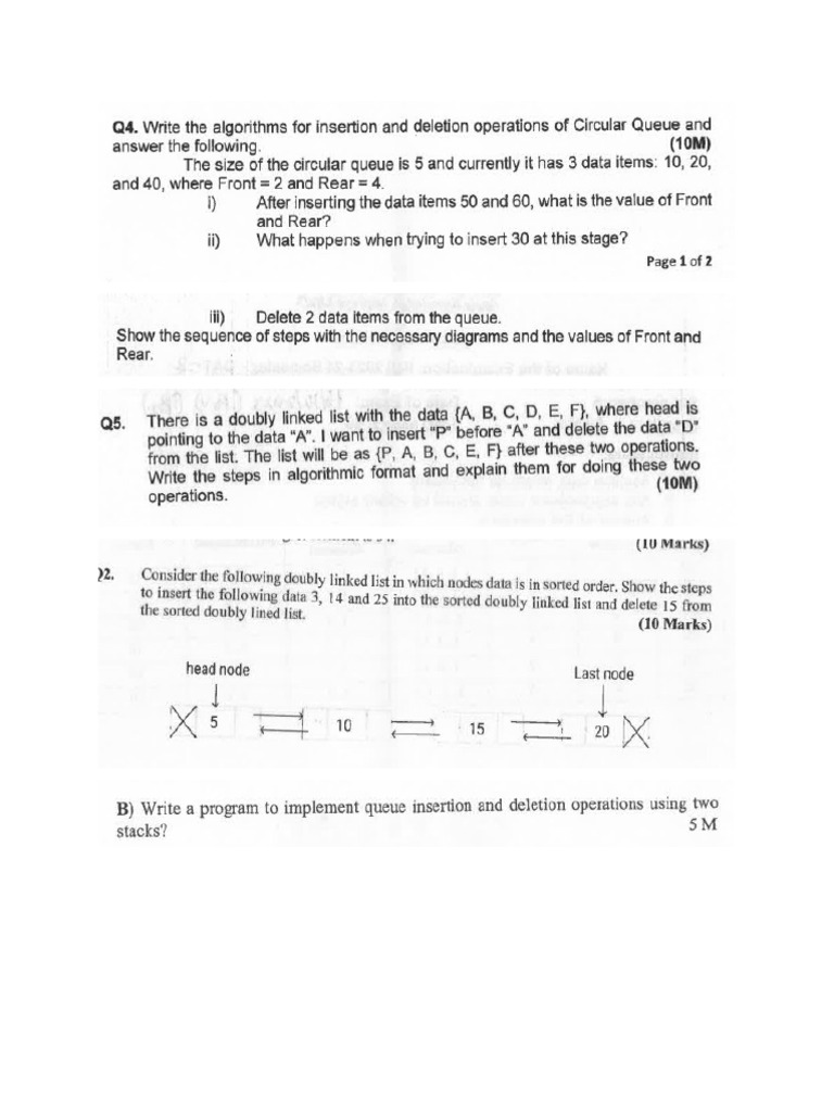Double and Quese Practice Problems | PDF