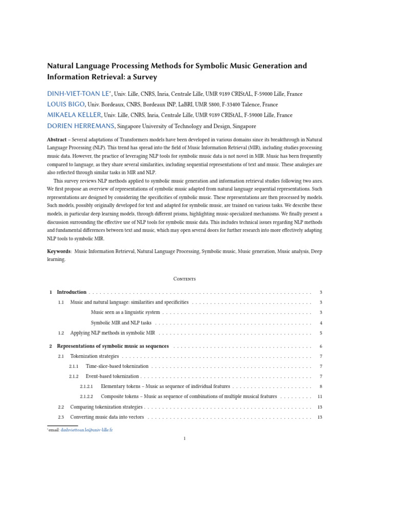 2024 Le Natural Language Processing Methods For Symbolic Music ...