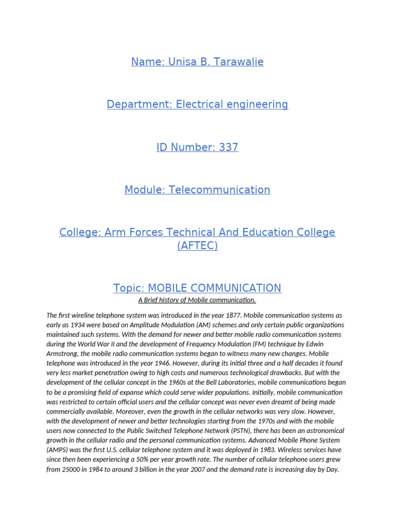 Mobile Communication | PDF