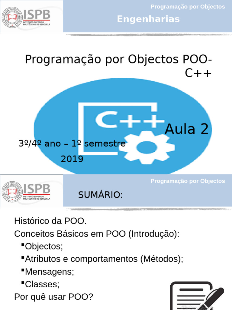 Aula 2 - POO - 2018 | PDF
