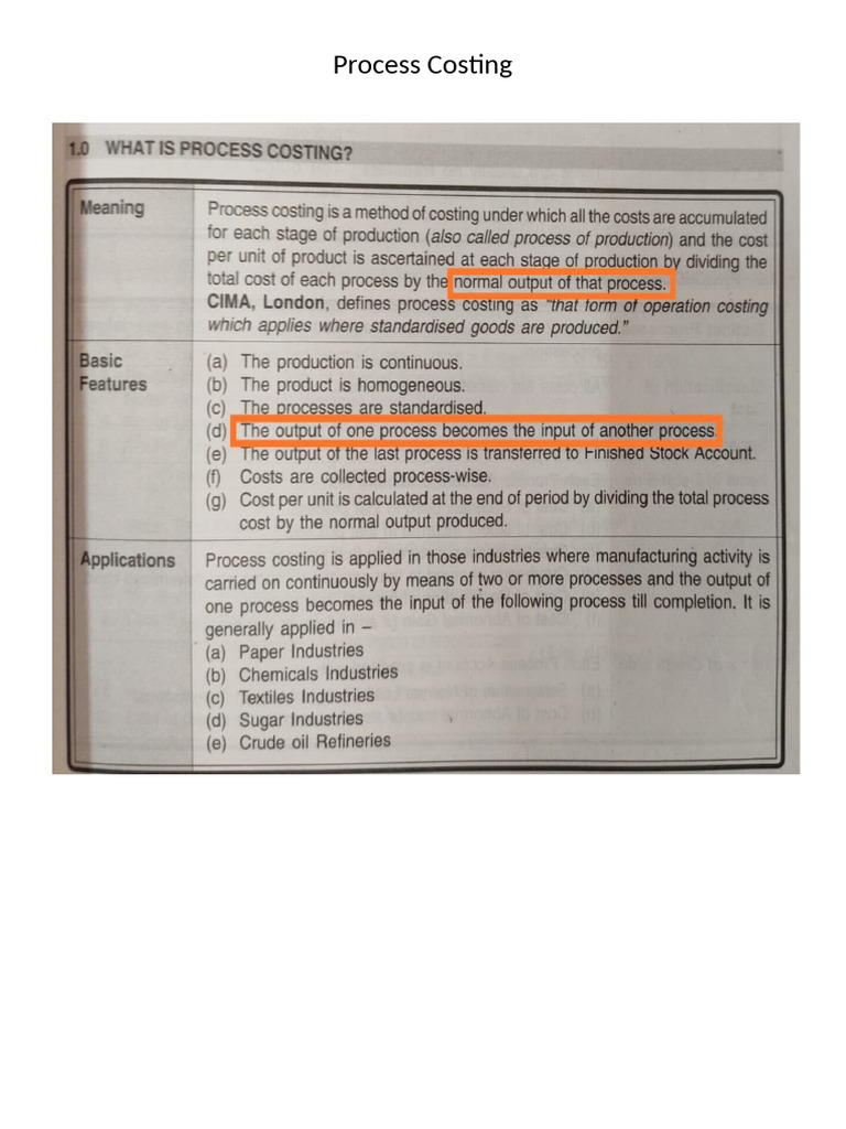 Process Costing | PDF