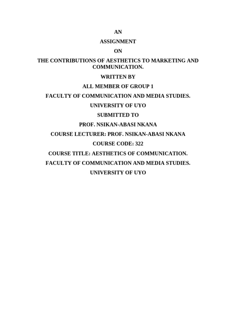 The Contributions of Aesthetics To Marketing and Communication | PDF ...