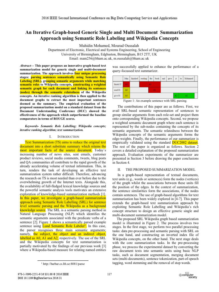 An Iterative Graph-Based Generic Single and Multi Document Summarization | PDF