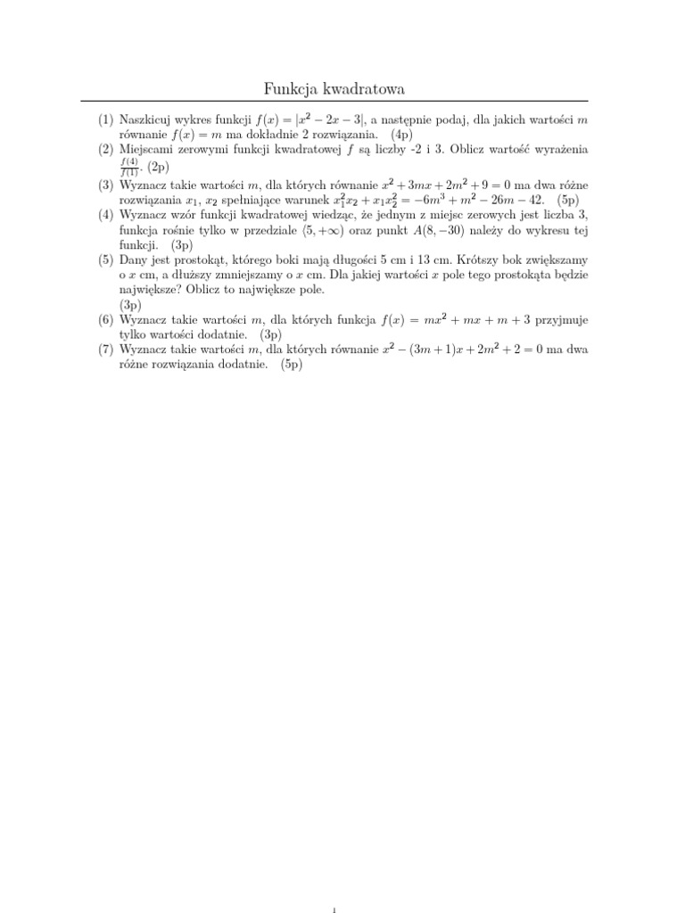 Ania Sprawdzian Kwadratowa | PDF