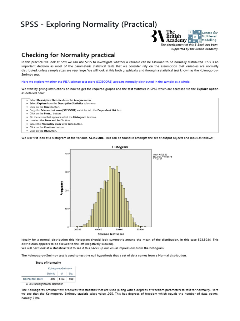 Normality - Practical | PDF