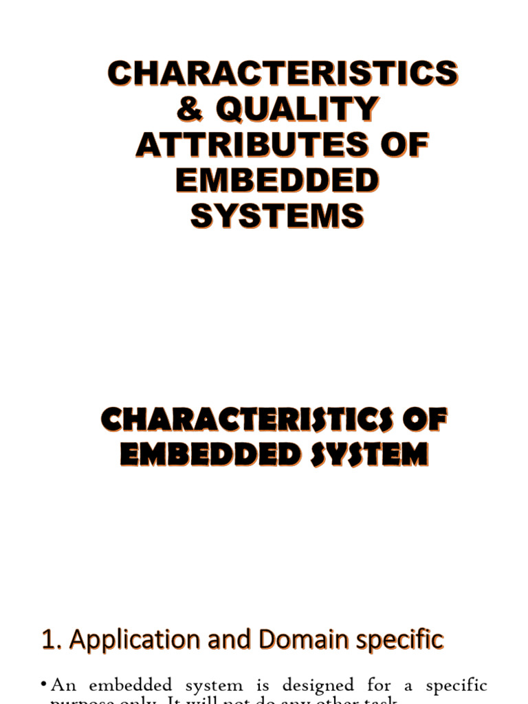 Characteristics and Attributes of Embedded System | PDF