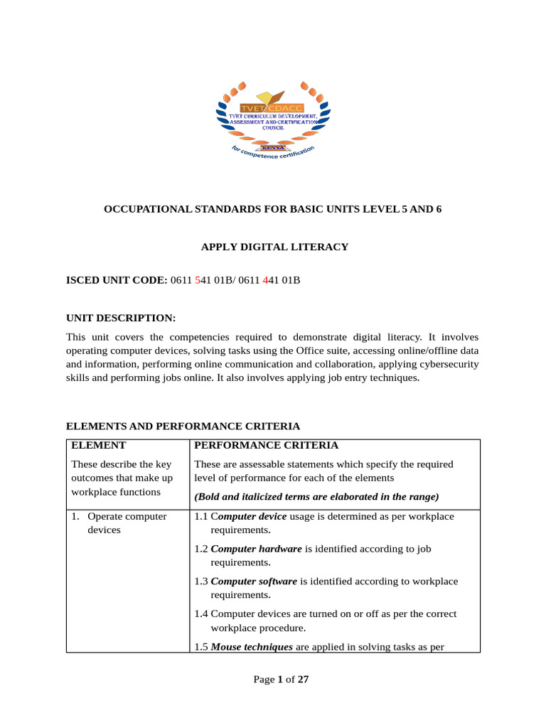 Reviewed Basic Units OS Level 5 and 6 | PDF | Entrepreneurship | Computers