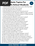 ESL Conversation Questions - School (I-TESL-J) | PDF | Schools ...
